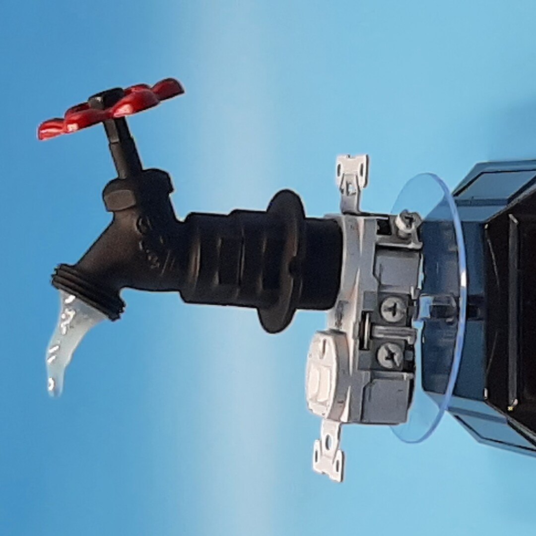 Unique Steampunk Black Pipe PLUG-IN Faucet Night Light Industrial Chic ...