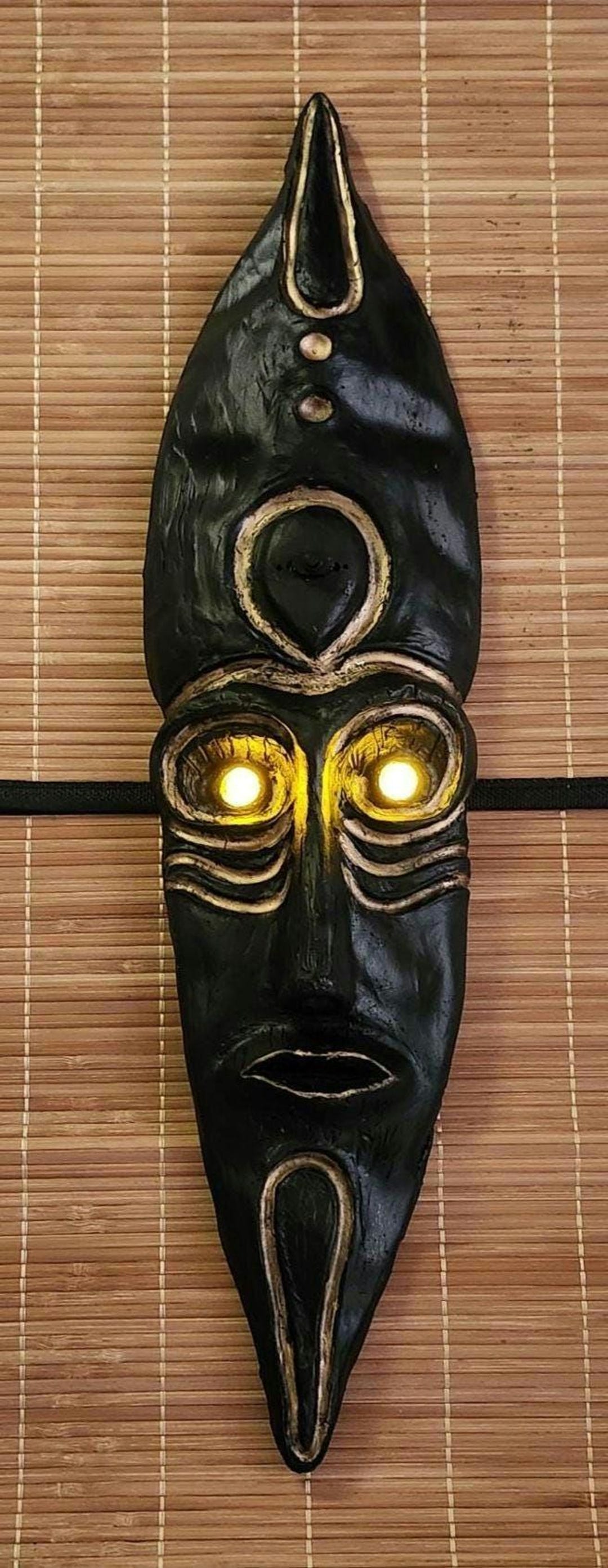Tiki Art, Wall Art Mask, Tiki Wave Guardian Kai Nui XL LED Wall Art ...