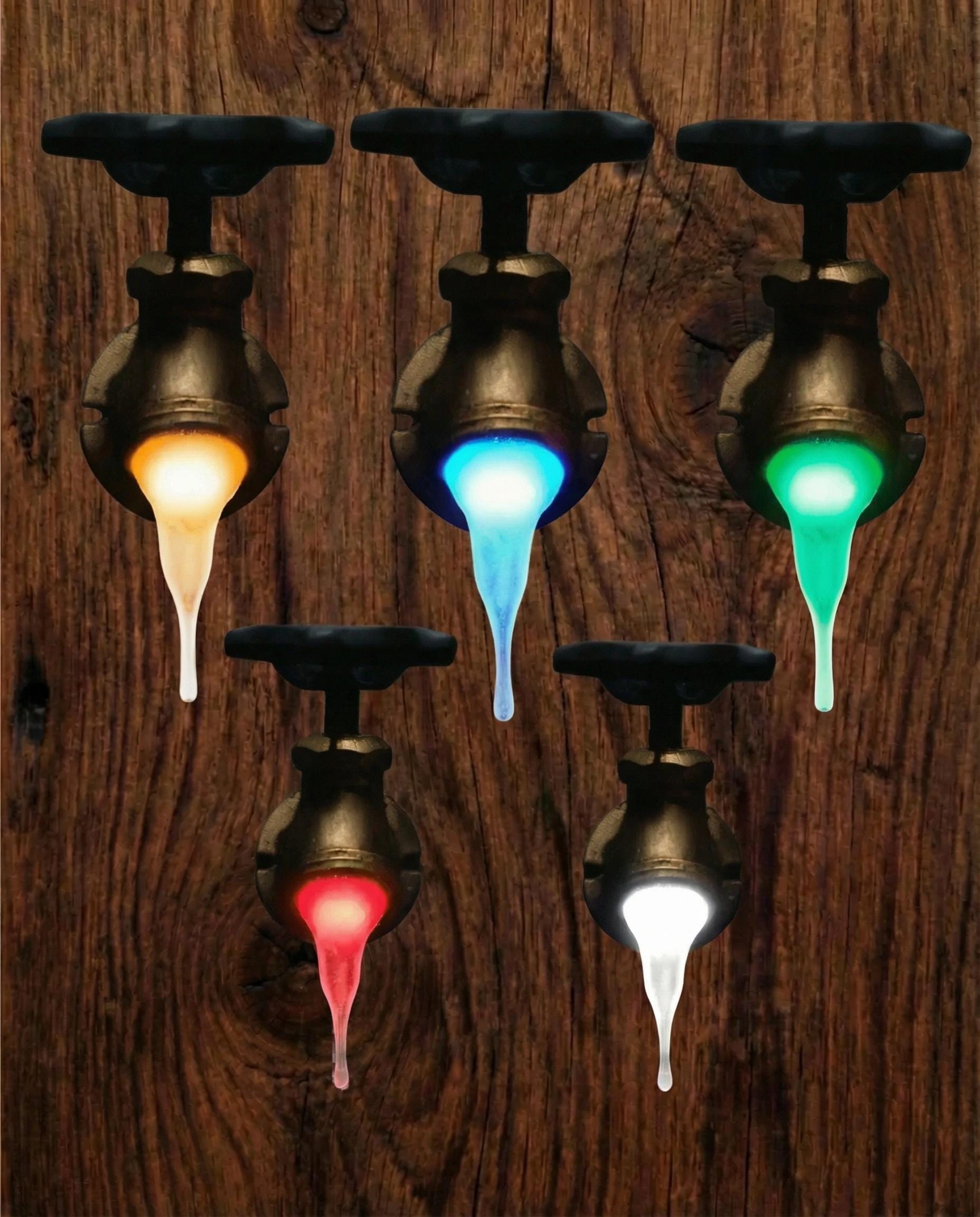 Steampunk Faucet Night Light | Sky Blue LED Drip, Plug-in Lamp - Etsy