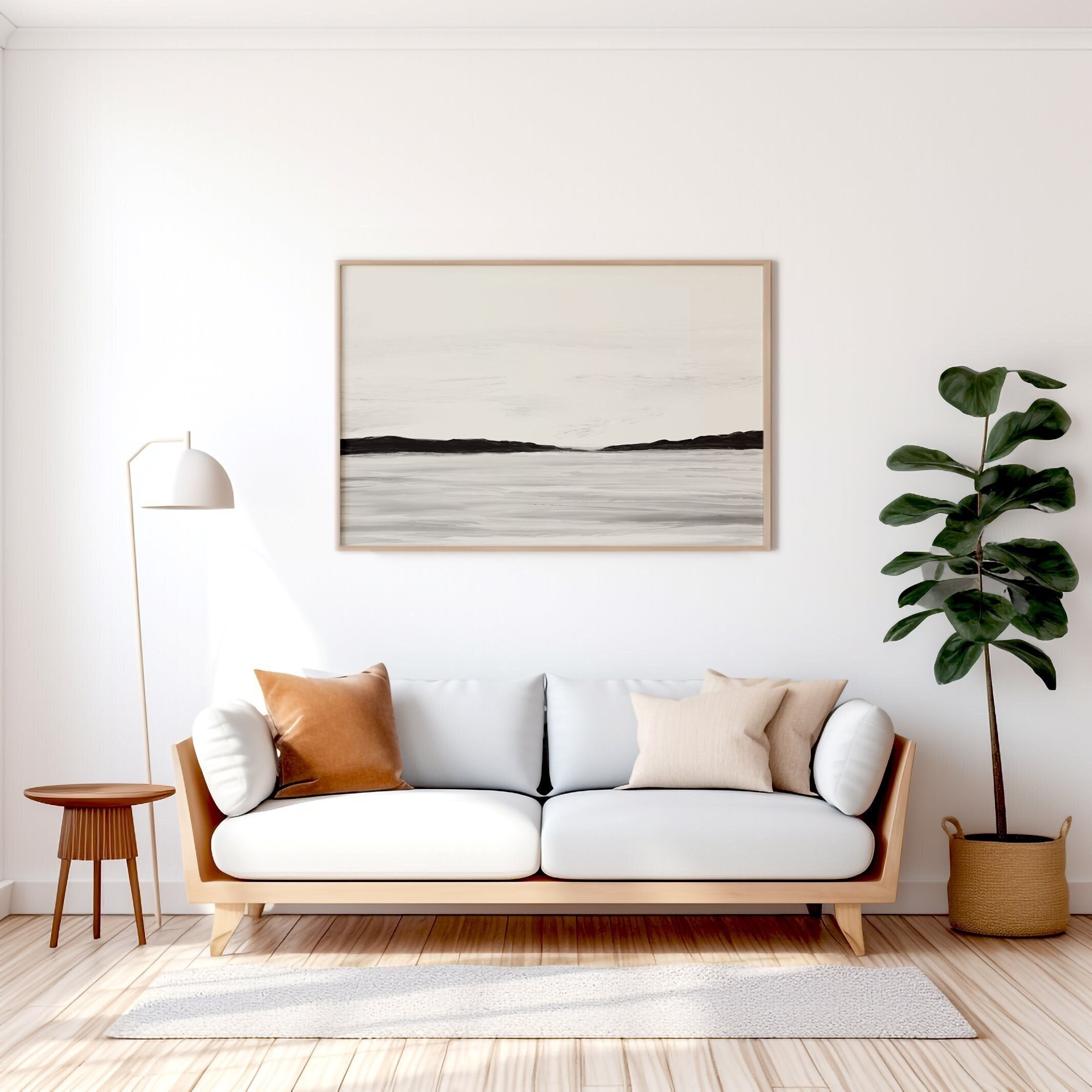 Modern Minimal Landscape Art Print, Landscape Minimalist Art, Neutral ...