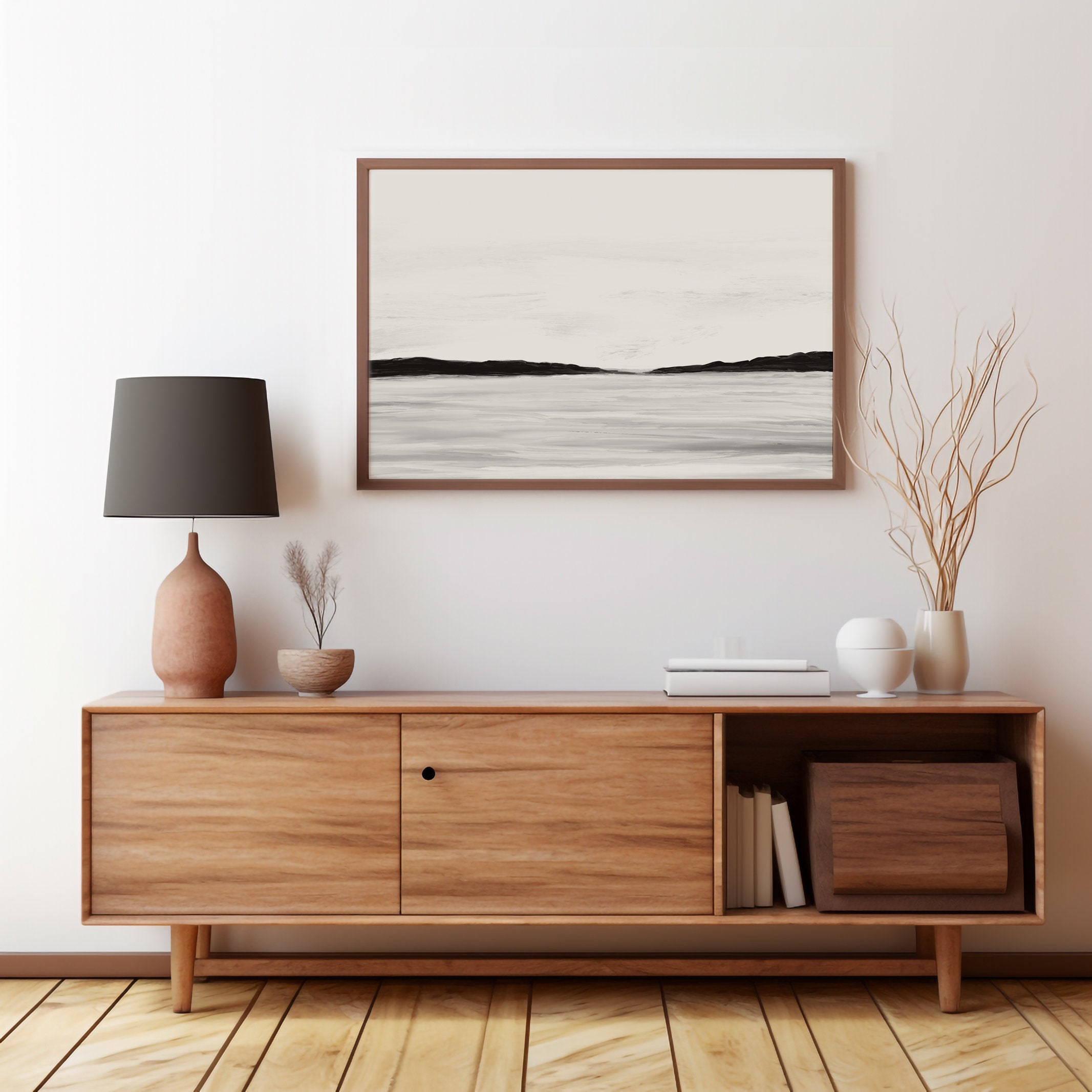 Modern Minimal Landscape Art Print, Landscape Minimalist Art, Large ...