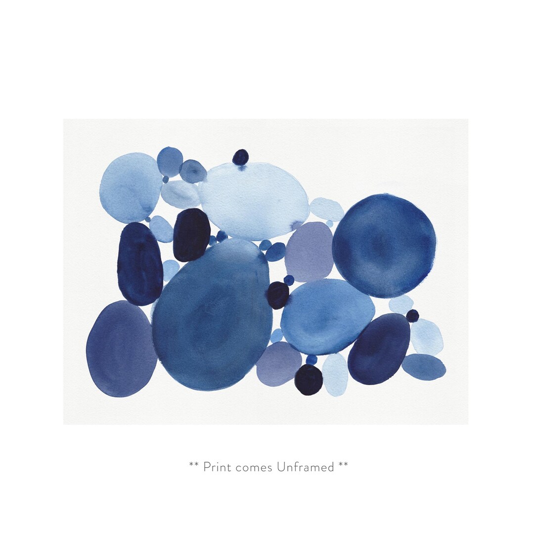 Calming Blue Watercolor Print, Large Abstract Watercolor Painting Print ...
