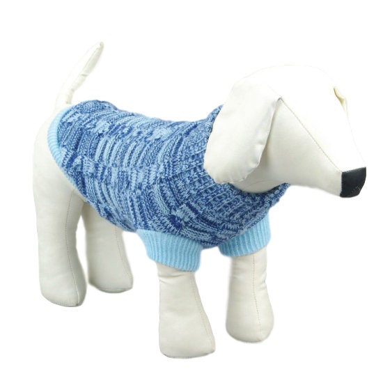 Blue Waffle Knit Dog Sweater Blue Dog Jumper XS to XXL - Etsy