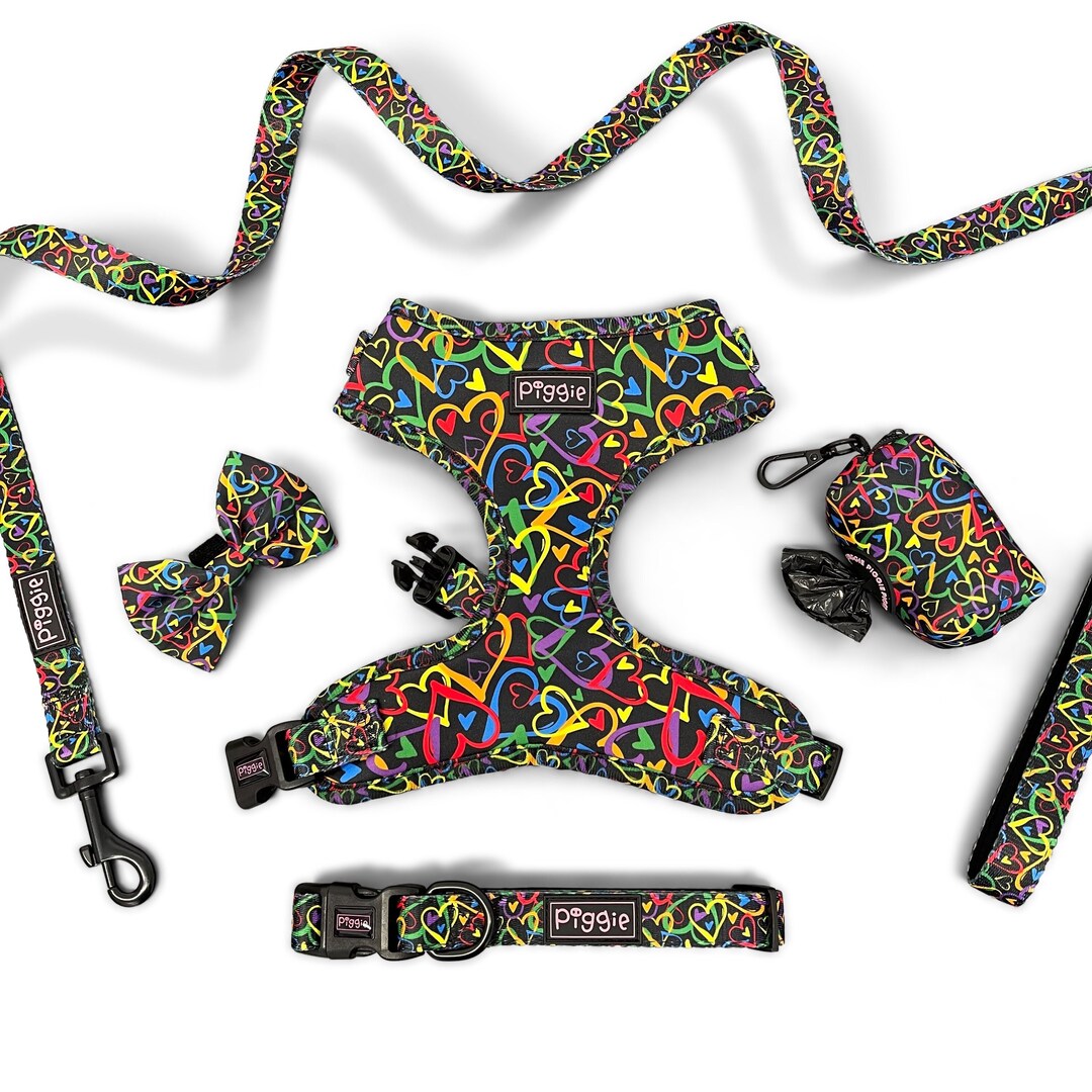 A WORK OF HEART Dog Harness Bundle - Includes Dog Collar and Dog Lead ...