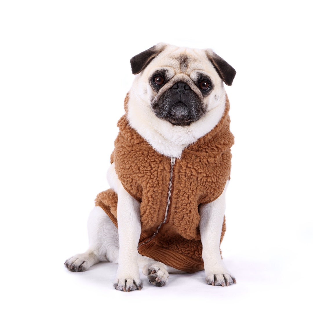 Caramel Sherpa Dog Jacket With Zip - Winter Dog Jacket - Soft Sherpa ...