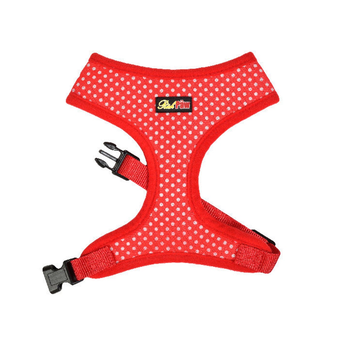 Dog Harness - Red Polka Dot Dog Harness - Vest Dog and Puppy Harness ...