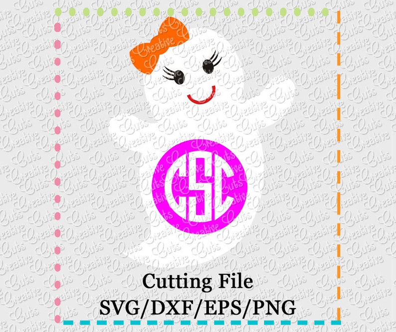 Girl Ghost Monogram Cutting File SVG, EPS, DXF, Ghost Monogram Svg ...