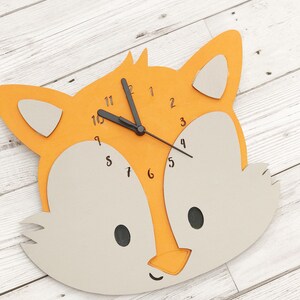 Wooden Wall Clock, Woodland Decoration, Fox Decor, Unique Wall Clock ...