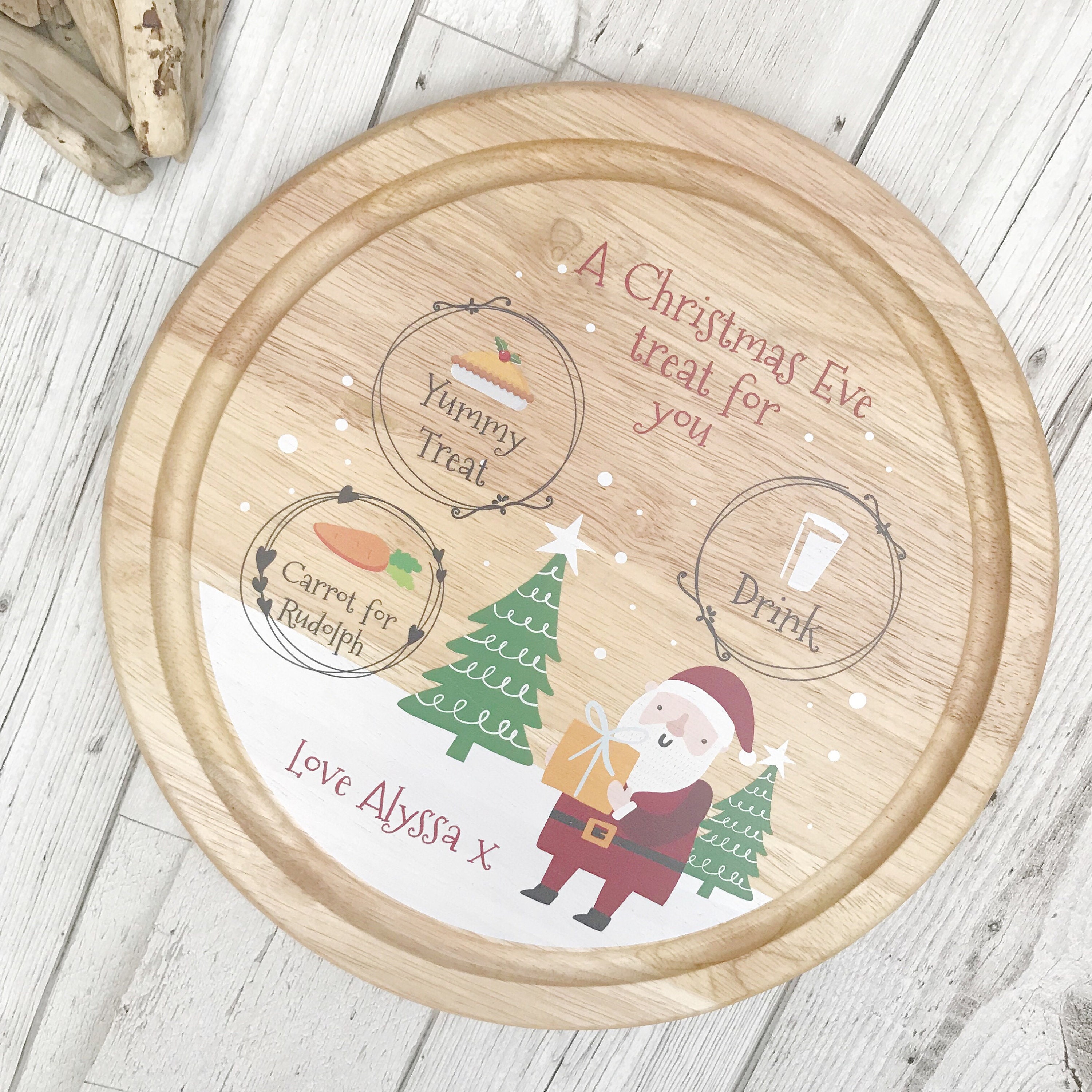 Christmas Eve Board Christmas Eve Wooden Board Santa | Etsy