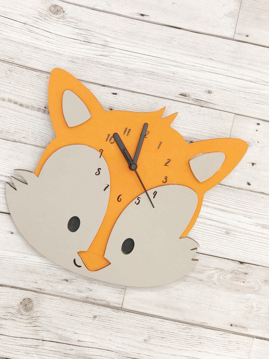Wooden Wall Clock, Woodland Decoration, Fox Decor, Unique Wall Clock ...