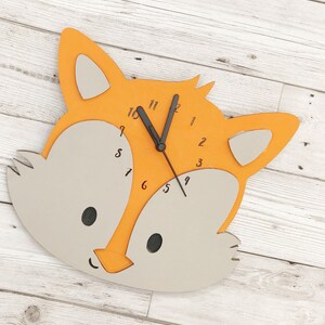 Wooden Wall Clock, Woodland Decoration, Fox Decor, Unique Wall Clock ...