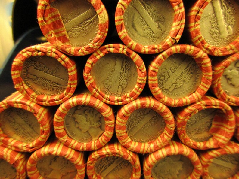 Wheat Penny Roll Capped With Mercury Dimes - Etsy