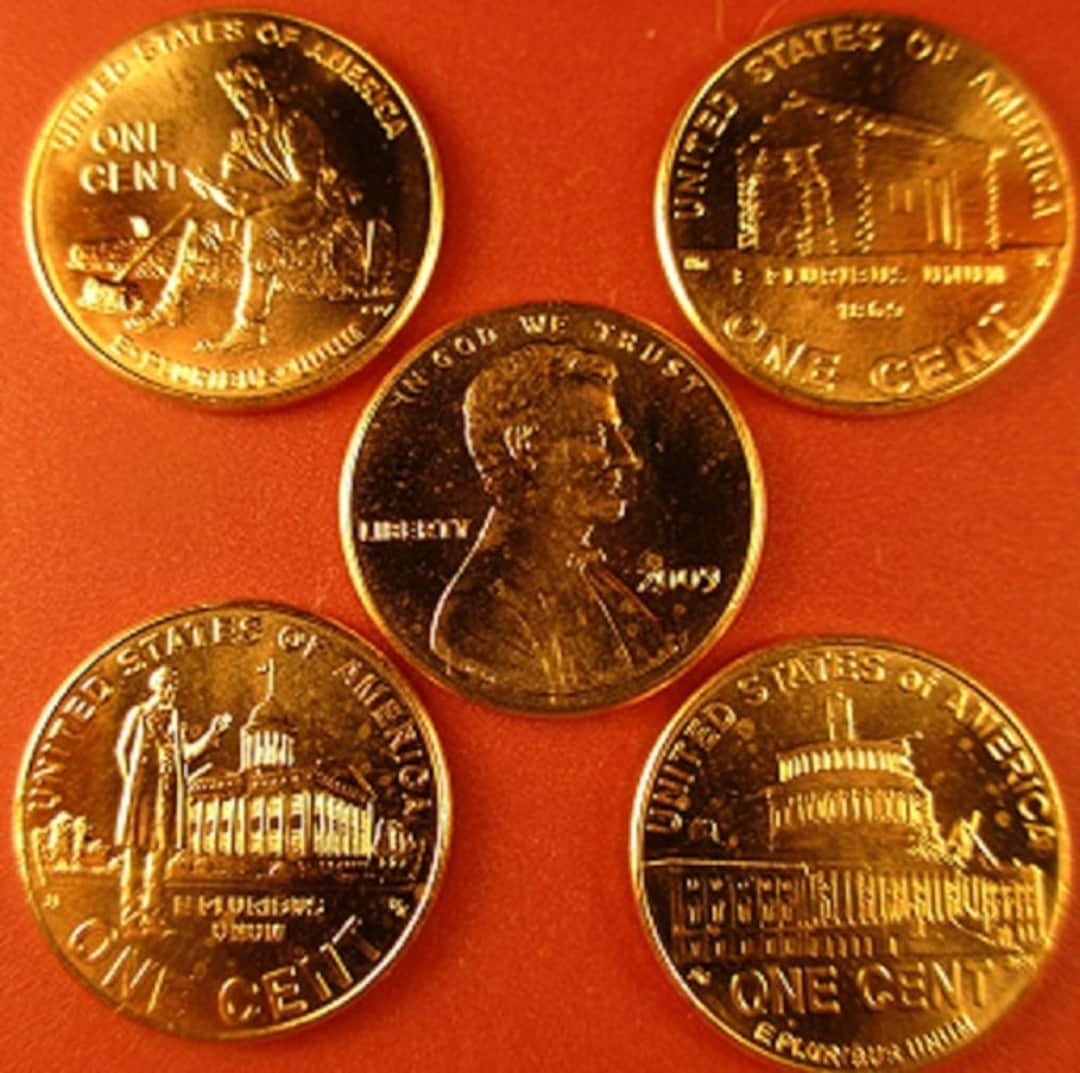 5 Complete P & D Mint Penny's of the 2009 Lincoln Bicentennial Cent Set ...