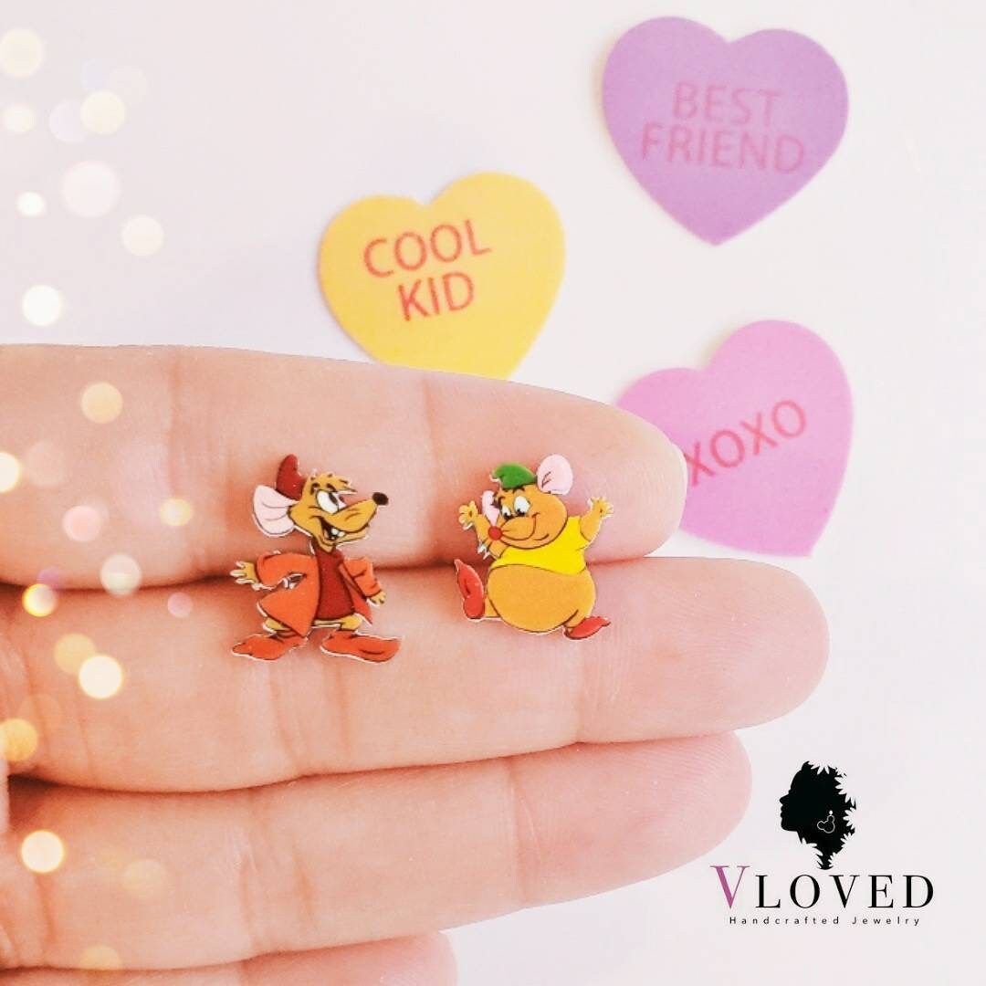 Jaq & Gus Inspired Stud Earrings Inspired Earrings Disney - Etsy