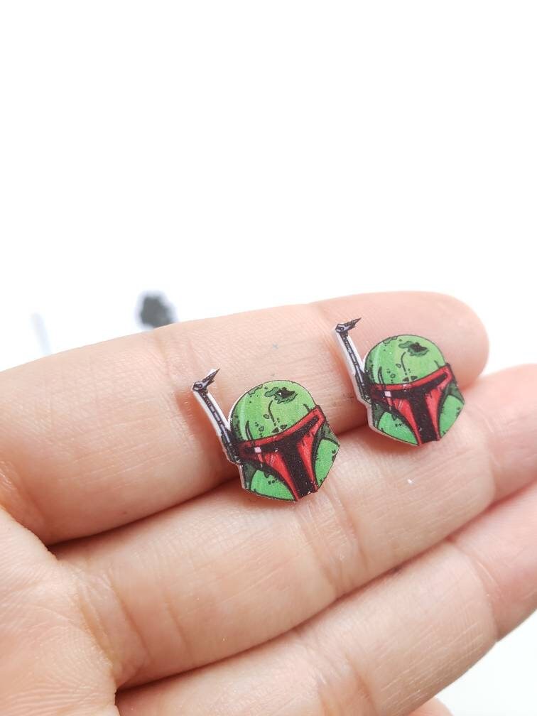 Boba Fett Inspired Earrings Disney Jewelry Disney Earrings - Etsy