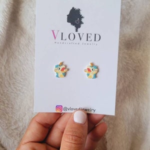 Puppet Unicorn Cartoon Inspired Studs Earrings, Disney Necklace, Disney ...