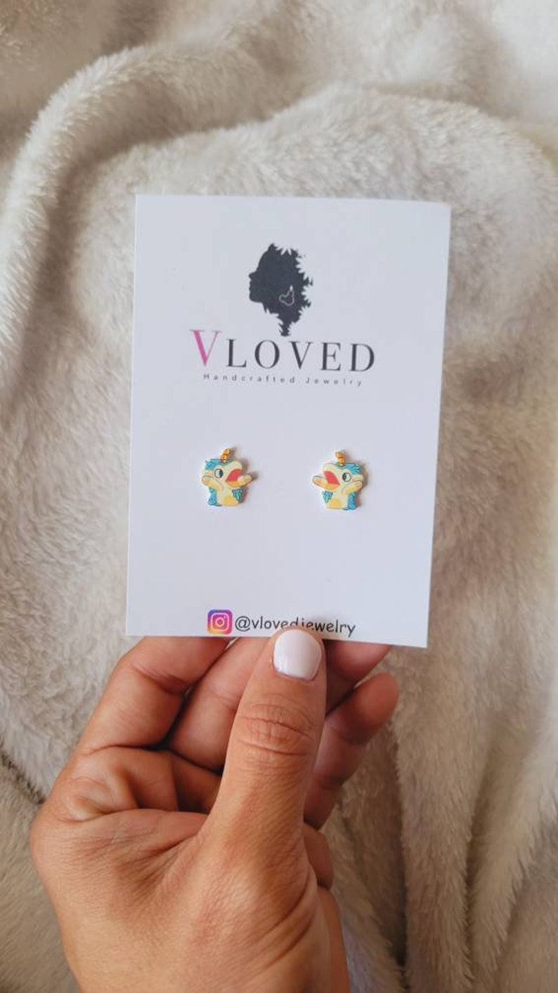 Puppet Unicorn Cartoon Inspired Studs Earrings Disney - Etsy