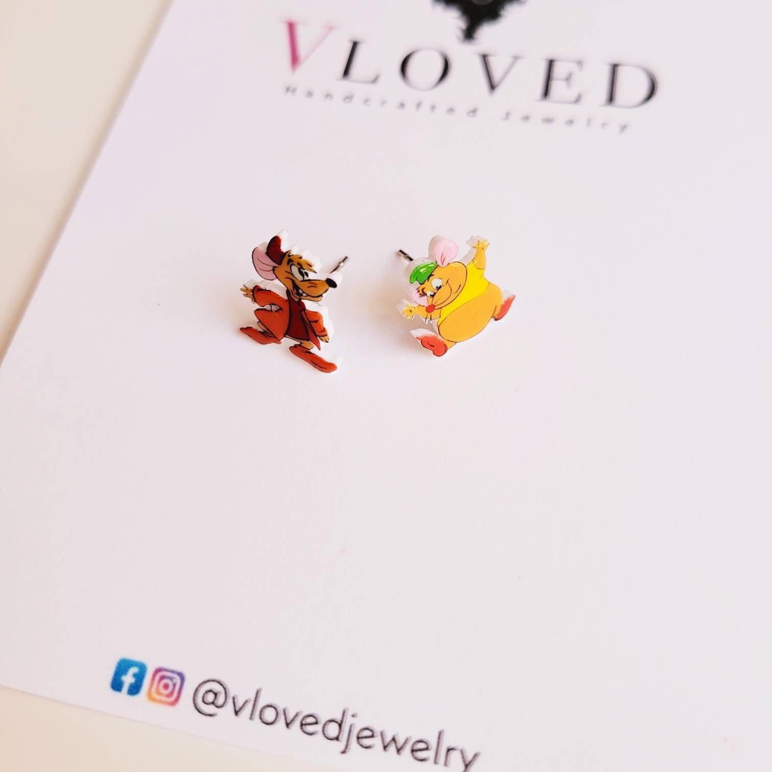 Jaq & Gus Inspired Stud Earrings Inspired Earrings Disney - Etsy