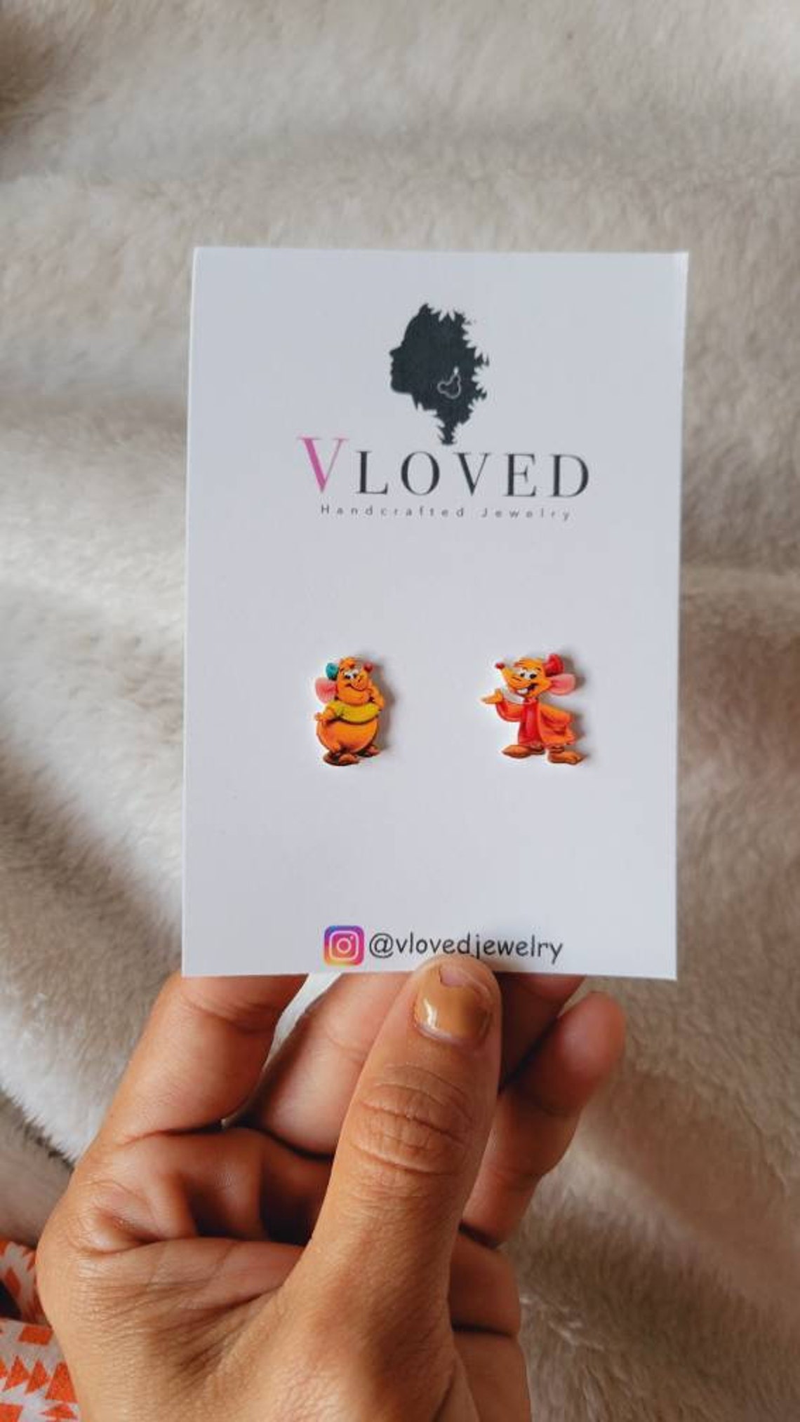 Jaq & Gus Inspired Stud Earrings, Inspired Earrings, Disney Necklace ...