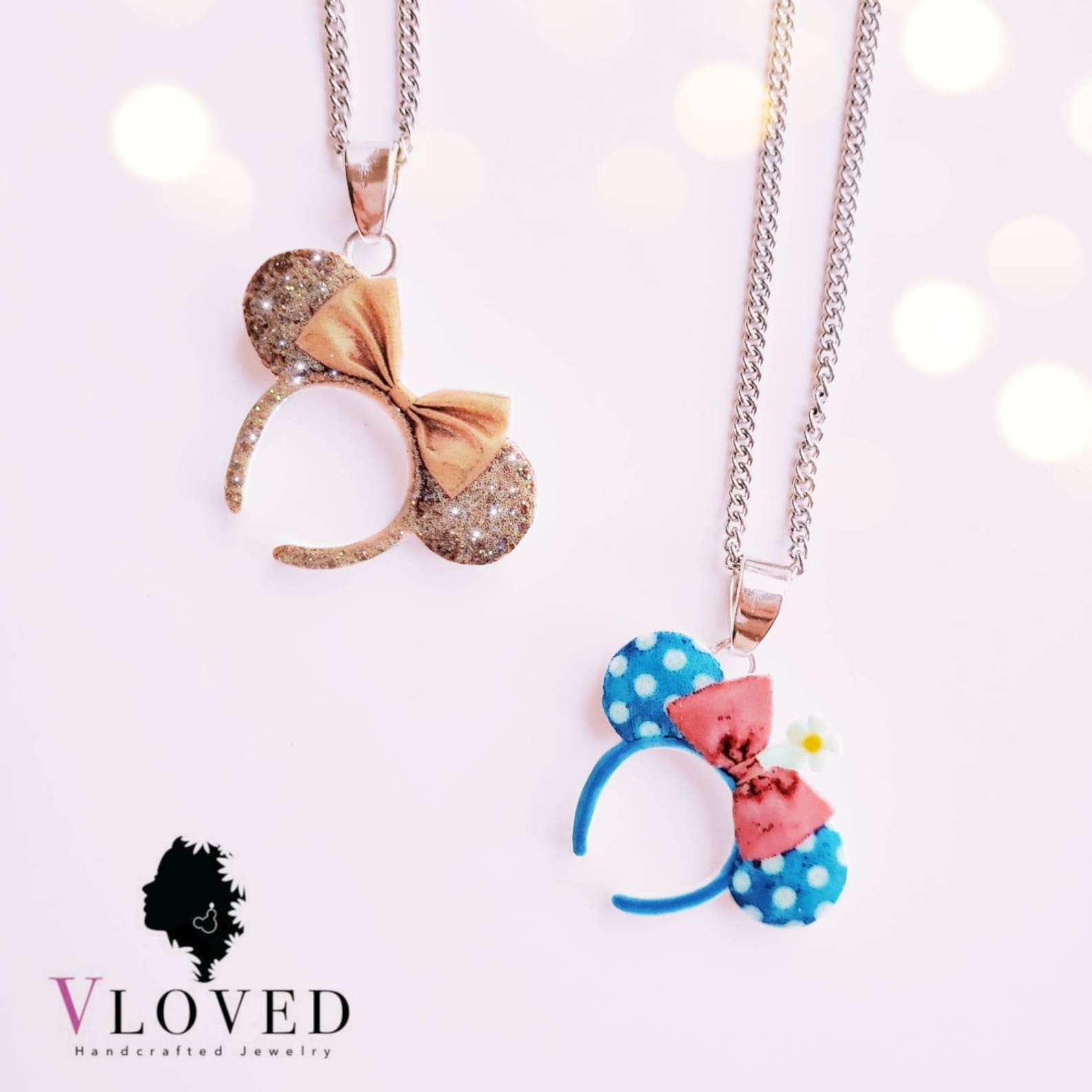 Rose Gold Ears Necklace Disney Jewelry Disney Necklace - Etsy