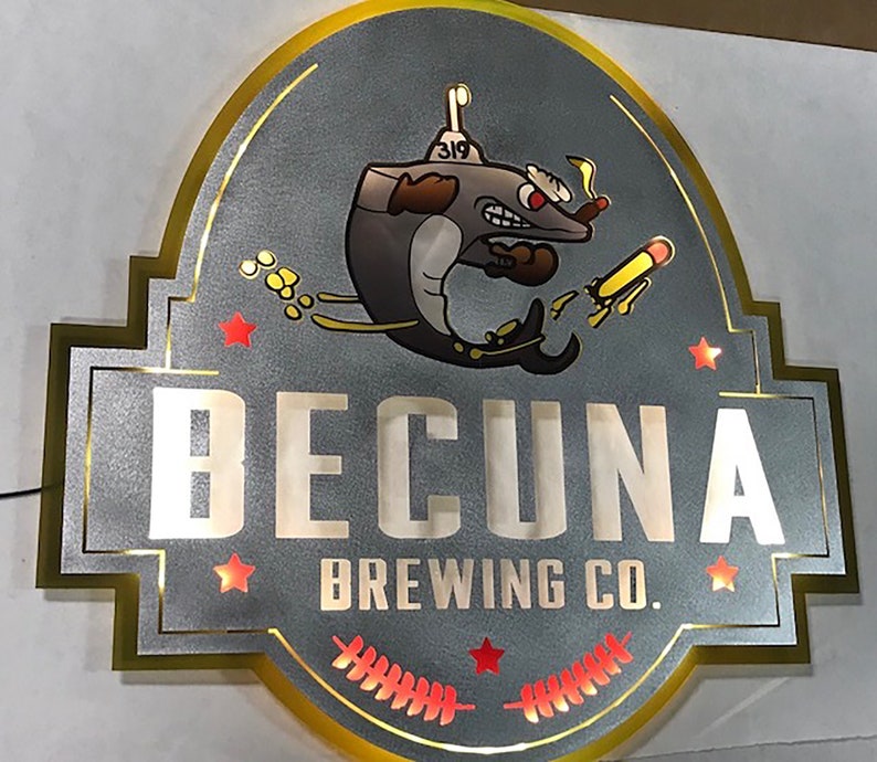 LED Lit Signage Glowing Logo Sign Cut-out Logo on - Etsy