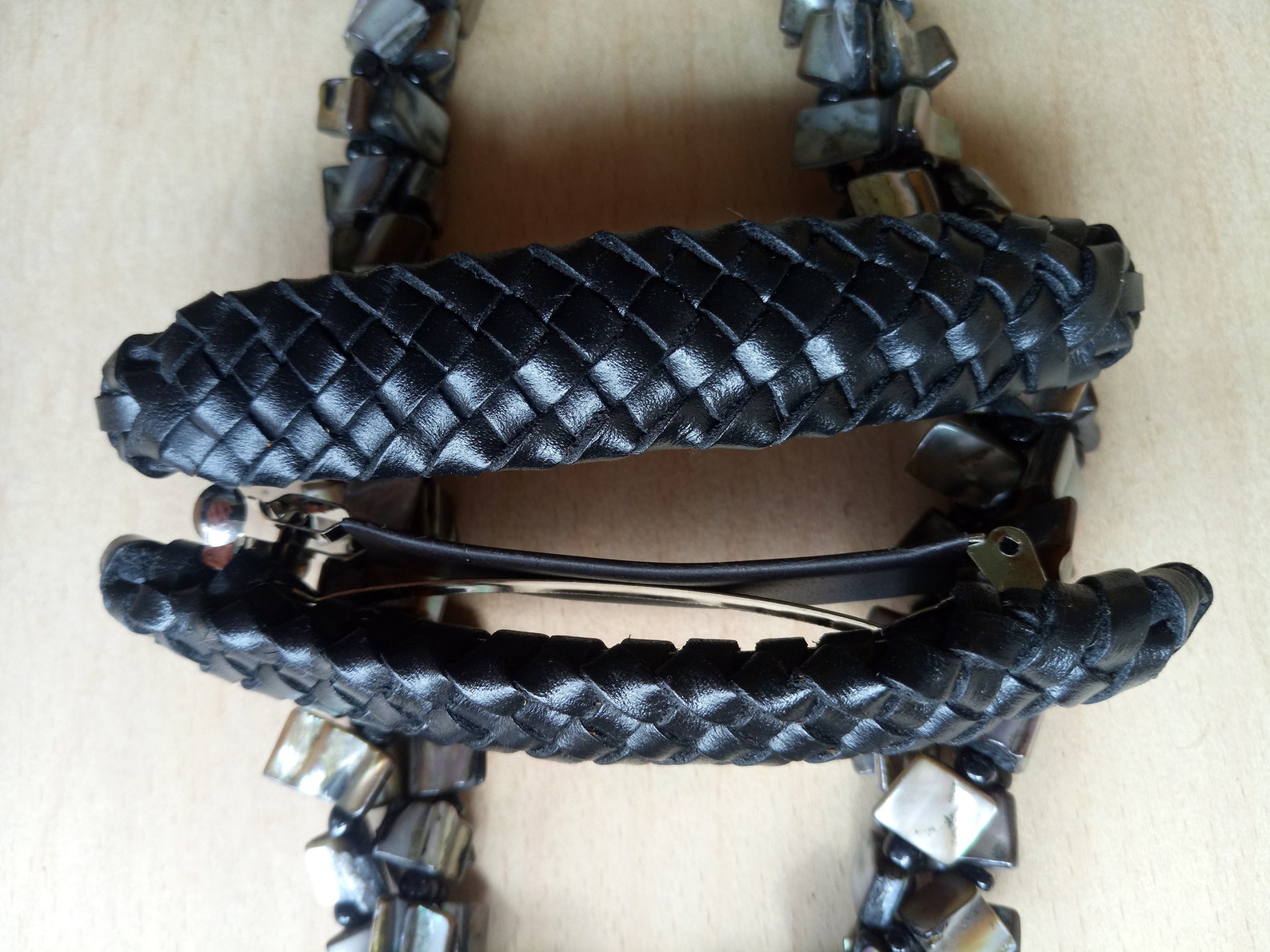 Hand Braided Leather French Barrette, Large Hair Barrette for Women ...