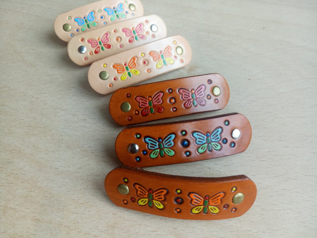 Small Size Leather French Barrette for Little Girls, Girls and Kids ...