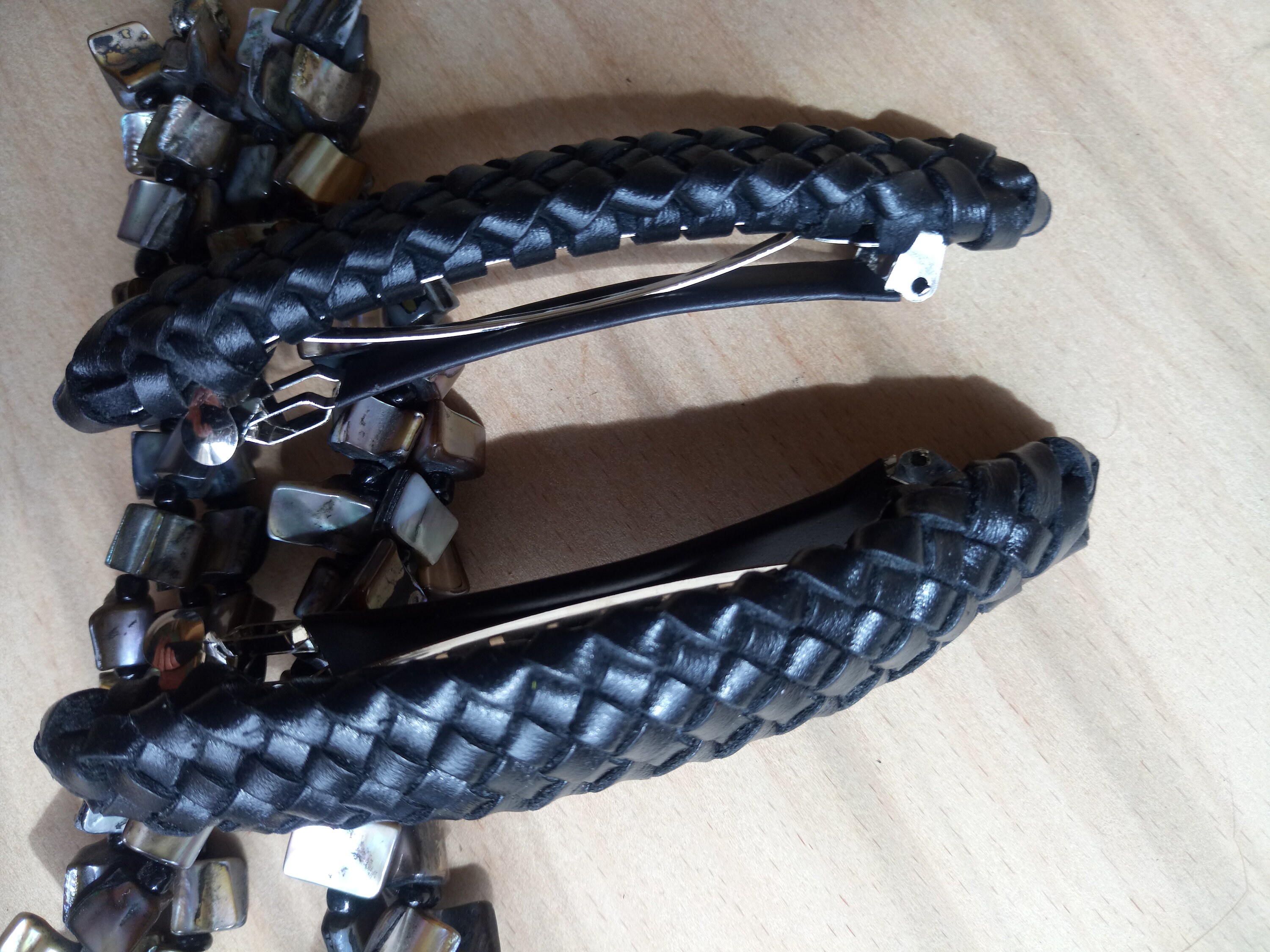 Hand Braided Leather French Barrette, Large Hair Barrette for Women ...
