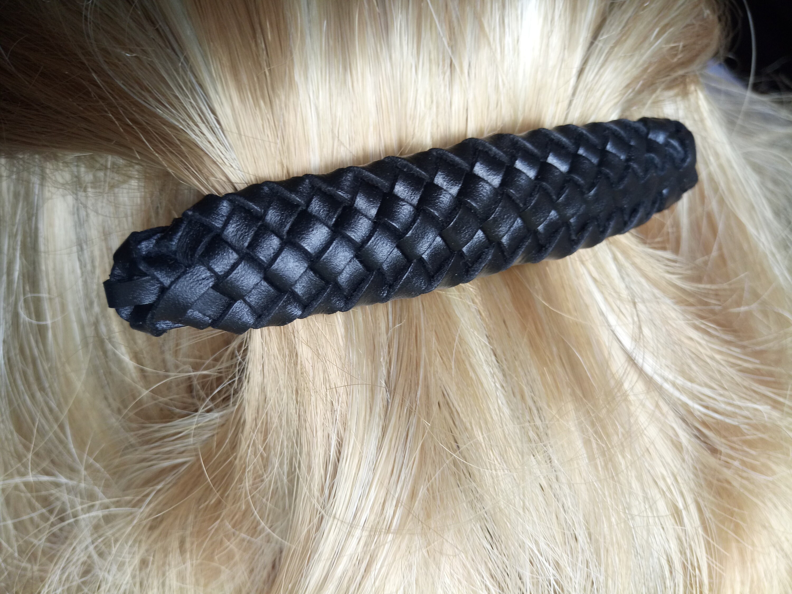 Hand Braided Leather French Barrette, Large Hair Barrette for Women ...