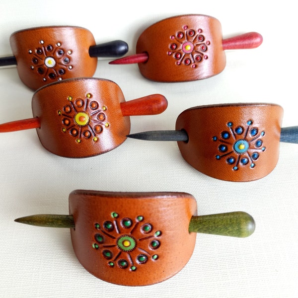 Leather Barrette - Etsy