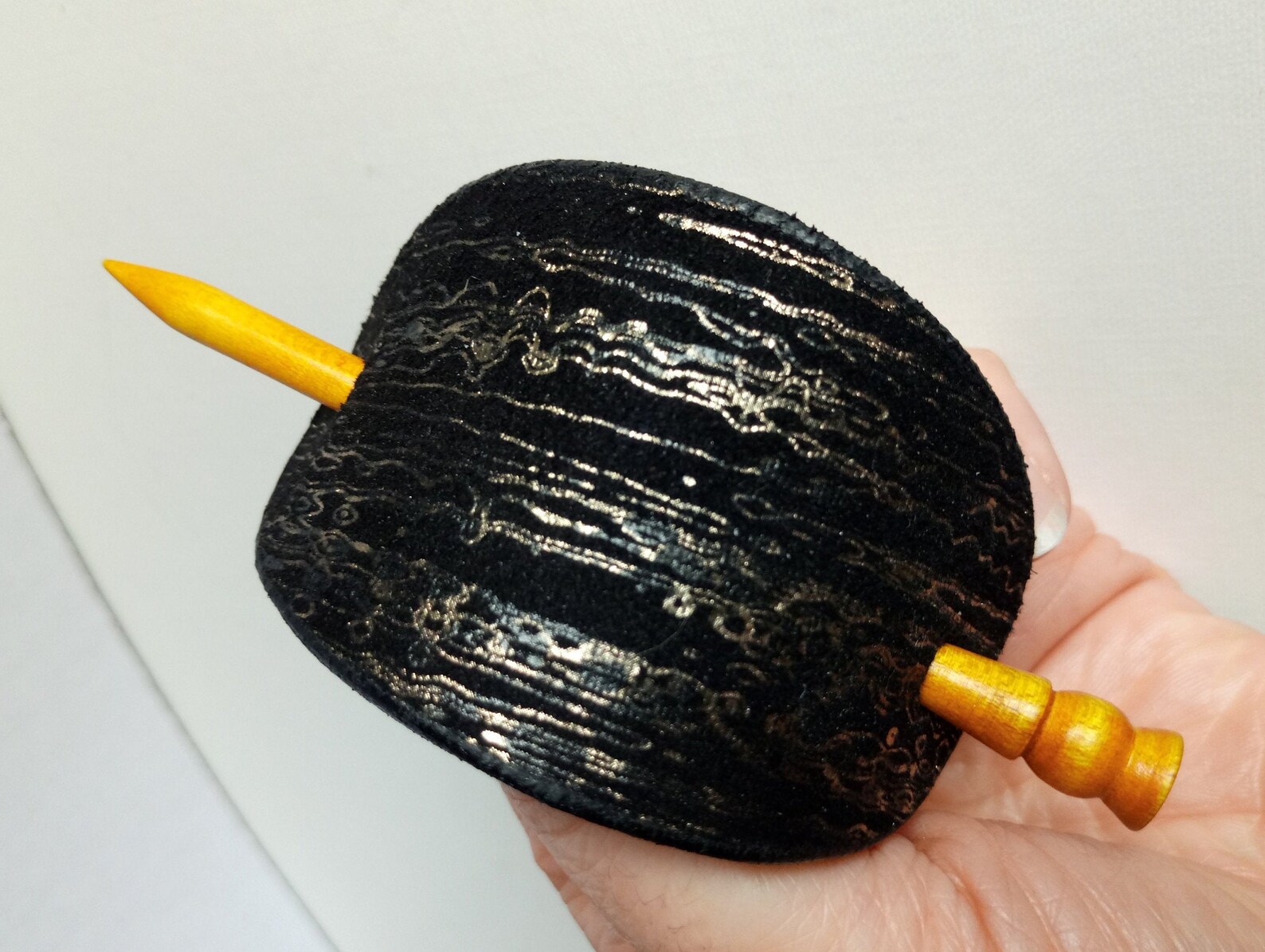 Real Leather Hair Stick Barrette Modern and Elegant Hair - Etsy