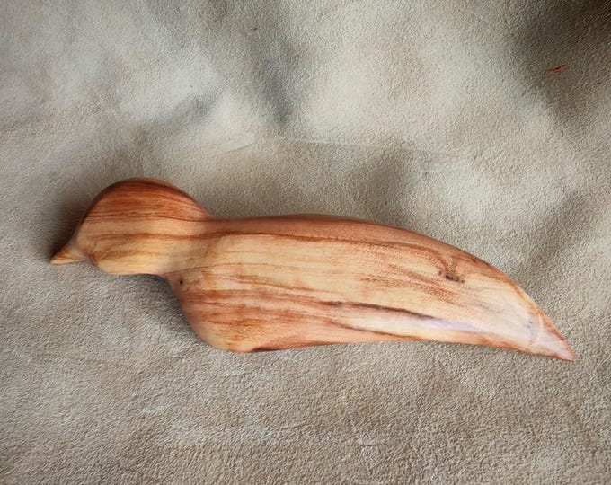 Carved Olive Wood Barrette, Women Hair Accessories, Bird Shaped French ...