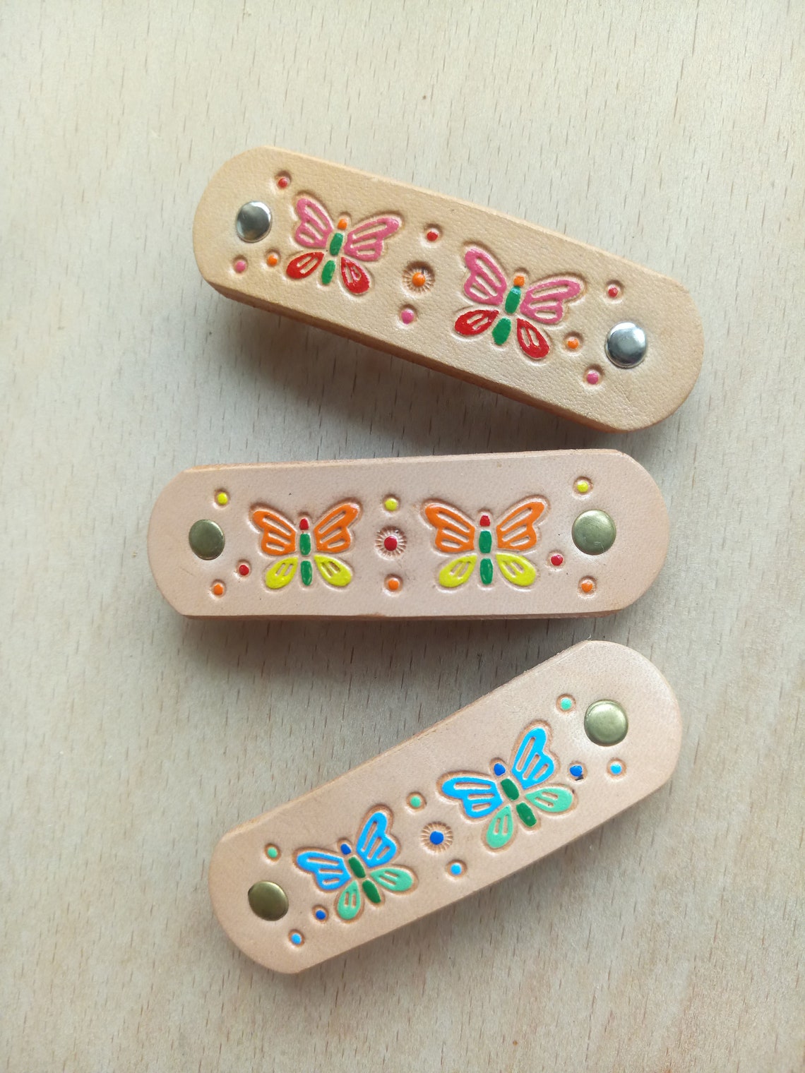 Small Size Leather French Barrette for Little Girls Girls and | Etsy