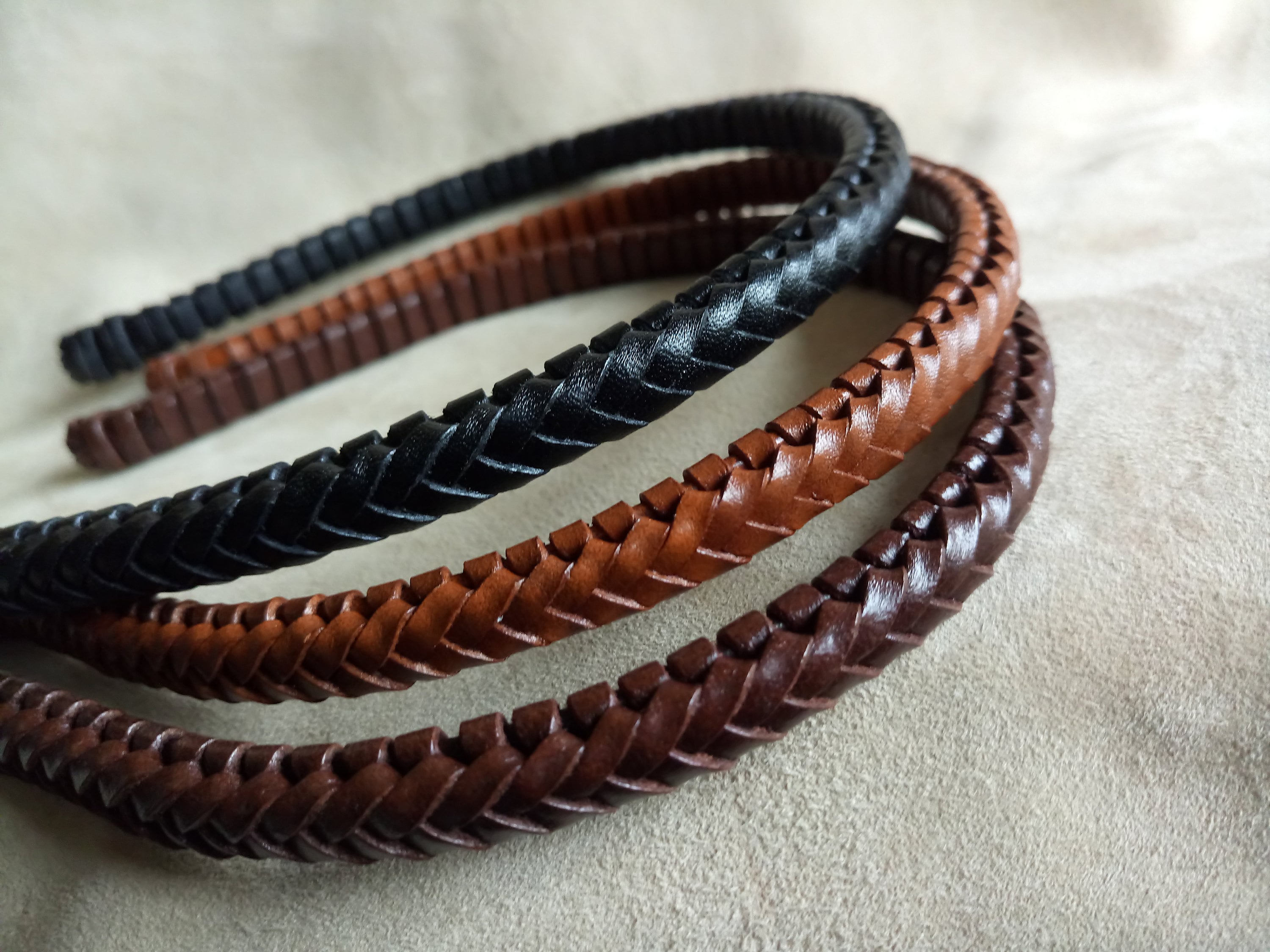 Leather Headband Hand Braided Leather Headband for Women - Etsy