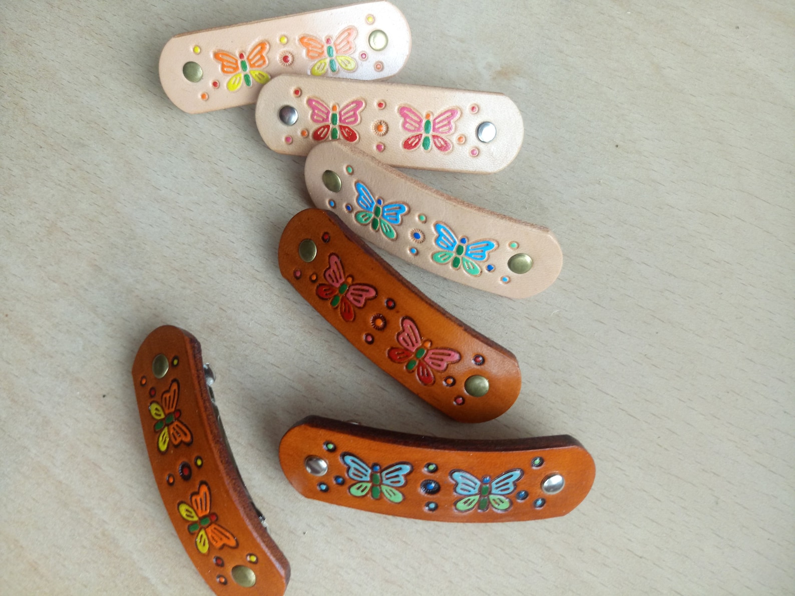 Small Size Leather French Barrette for Little Girls Girls and | Etsy