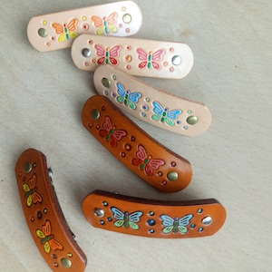 Small Size Leather French Barrette for Little Girls, Girls and Kids ...