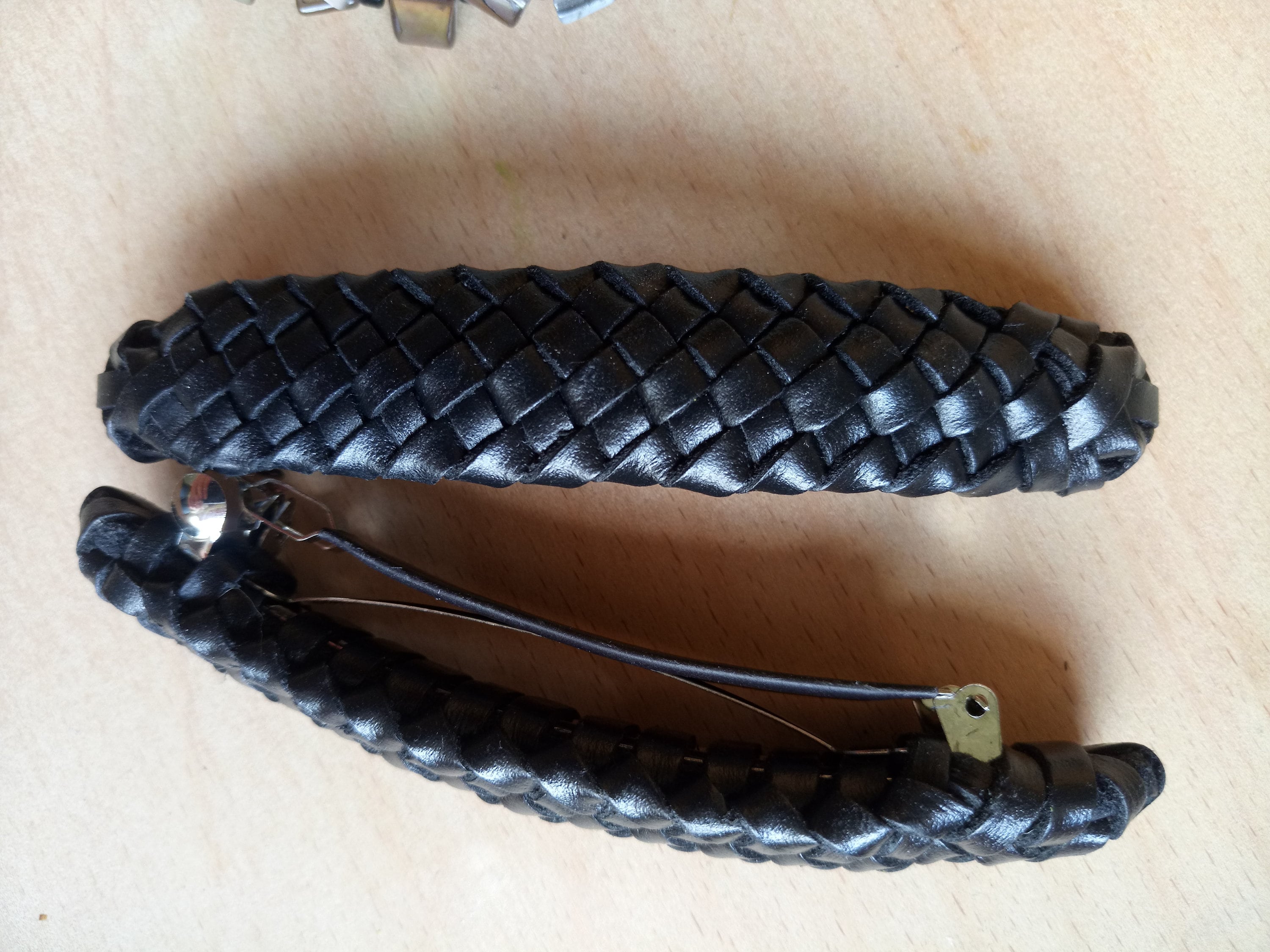 Hand Braided Leather French Barrette, Large Hair Barrette for Women ...