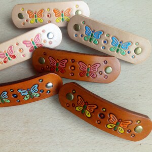 Small Size Leather French Barrette for Little Girls, Girls and Kids ...
