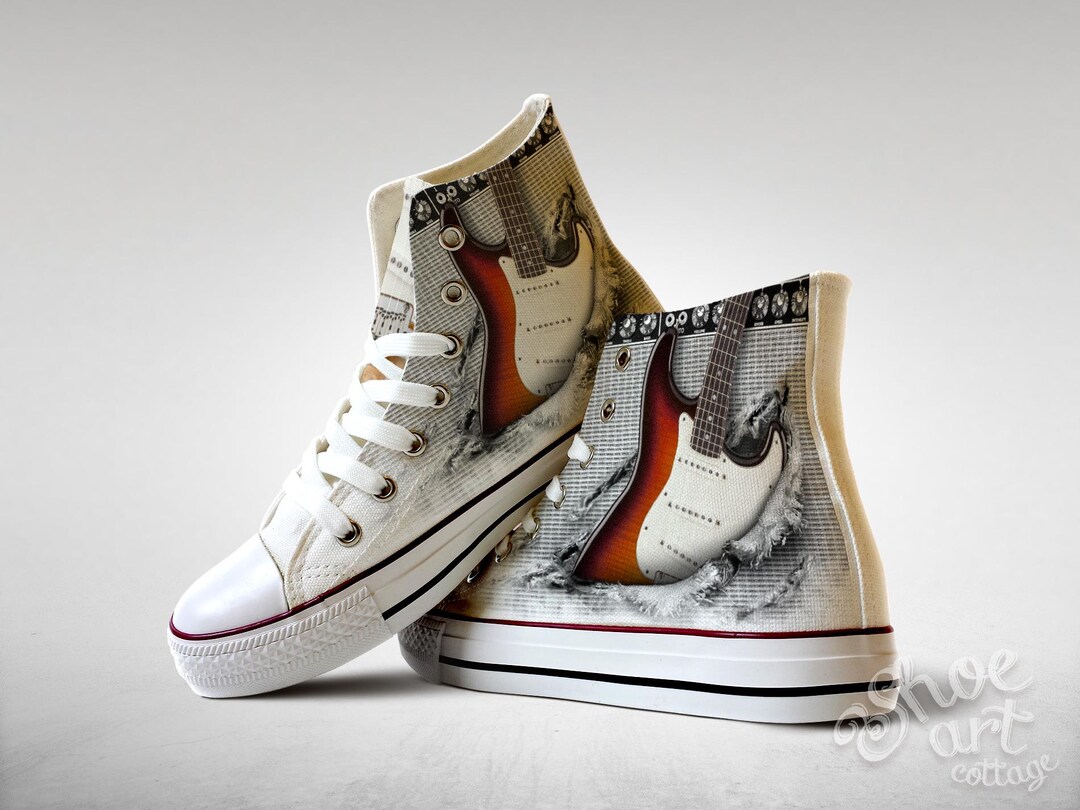 Electric Guitar With Amplifier, Custom Made Shoes - Etsy