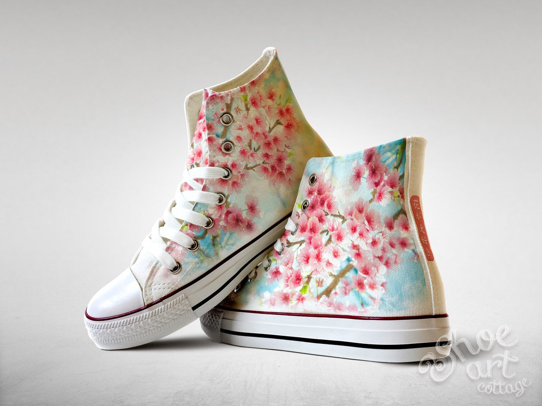 Japanese Flowers, Cherry Blossom, Custom Made Shoes - Etsy