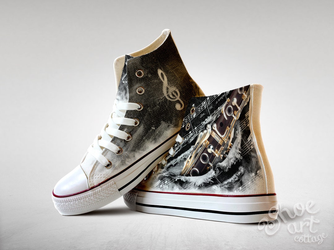 Sheet Music, Clarinet, Treble Clef, Custom Made Shoes - Etsy