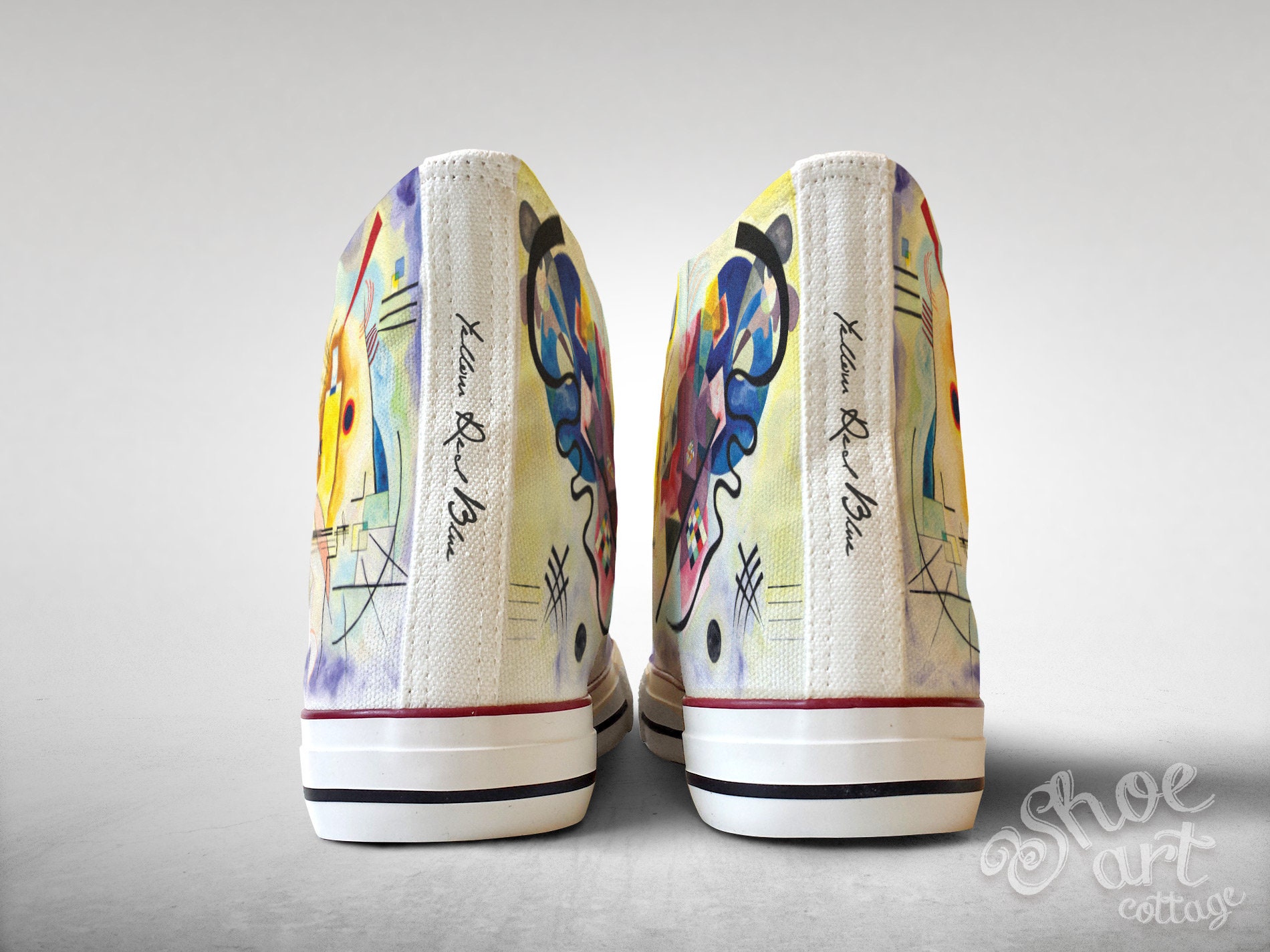 Yellow Red Blue Painting Custom Made Shoes | Etsy