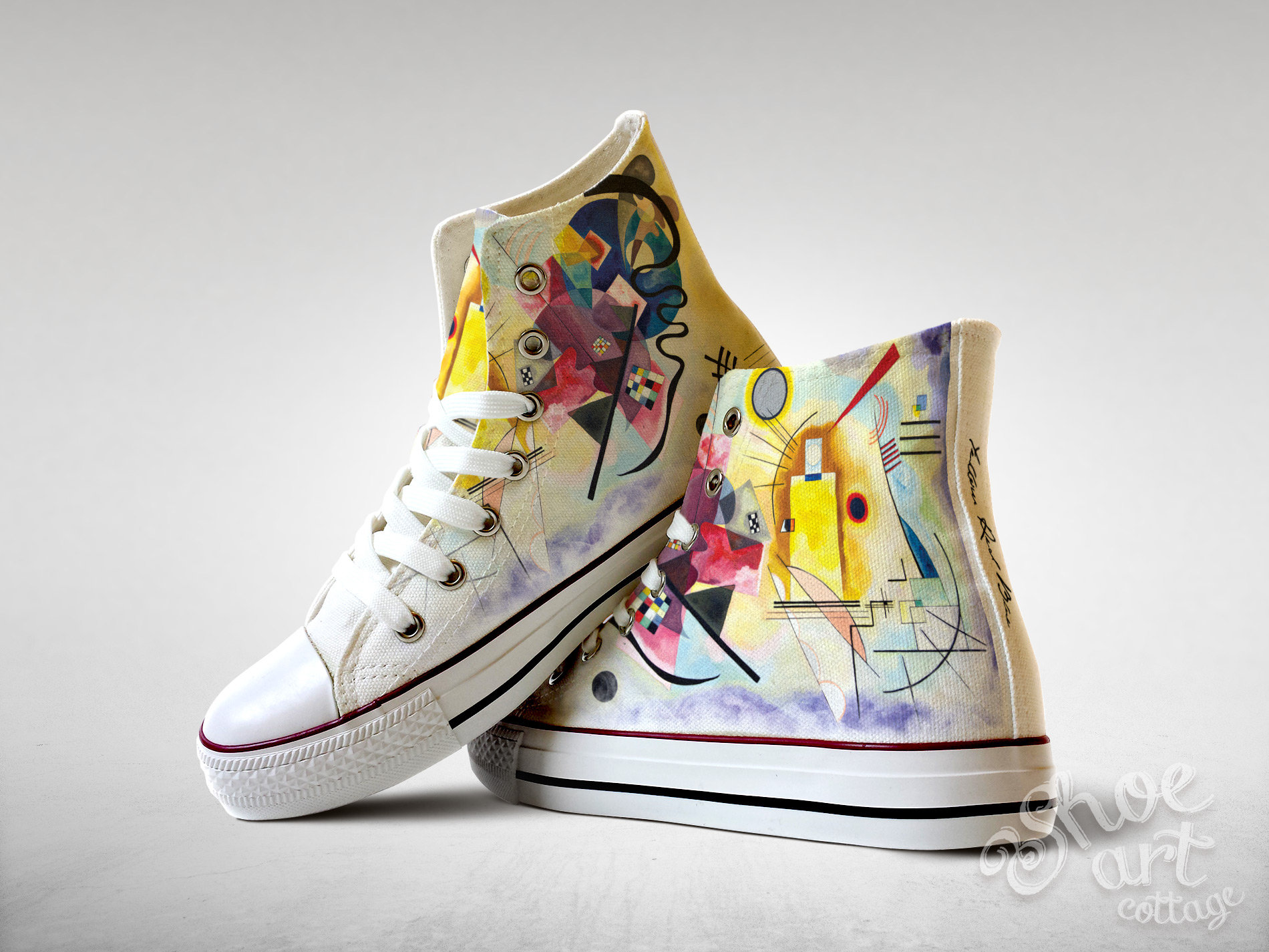 Yellow Red Blue Painting Custom Made Shoes | Etsy