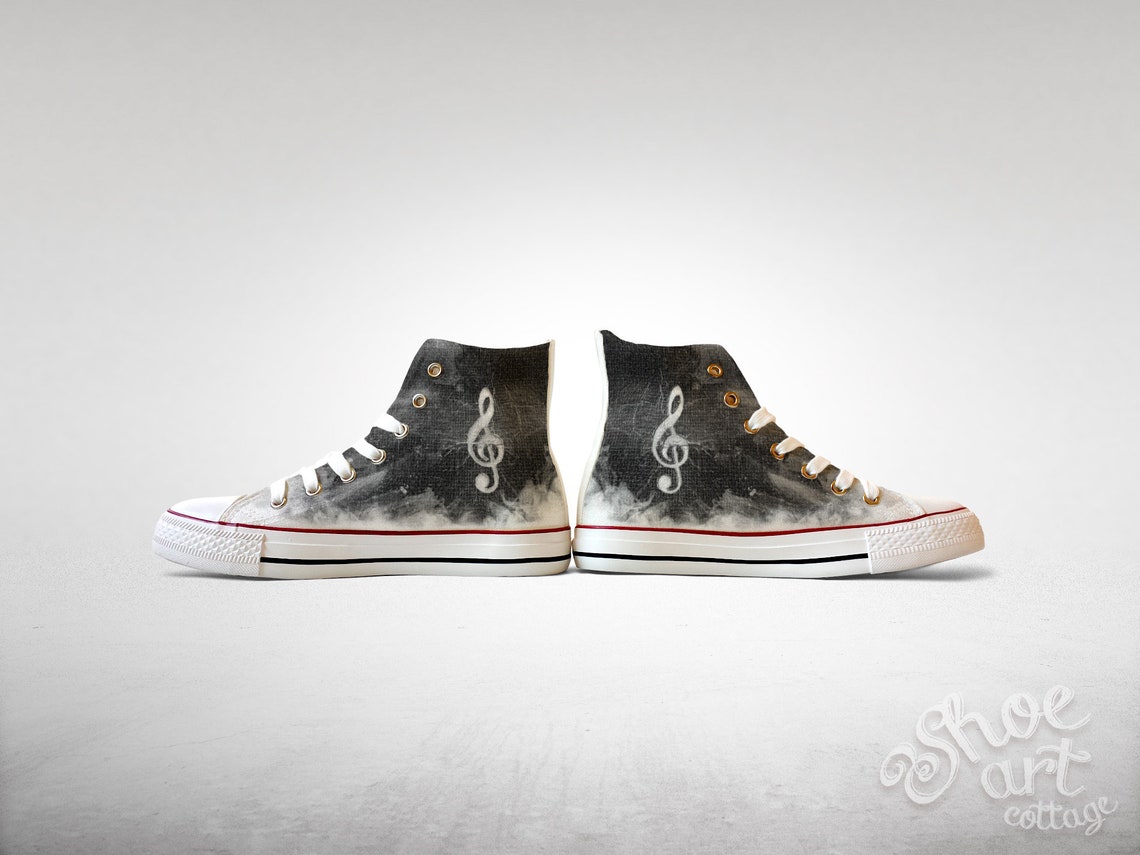 Sheet Music, Trumpet, Treble Clef, Custom Made Shoes - Etsy