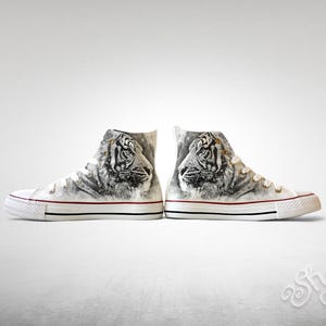 Tiger, Wild Life, Black and White, Custom Made Shoes - Etsy