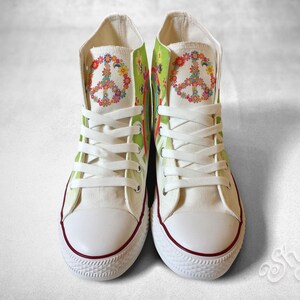Hippie, Love, Peace, Free Spirit With Rainbow, Custom Made Shoes - Etsy