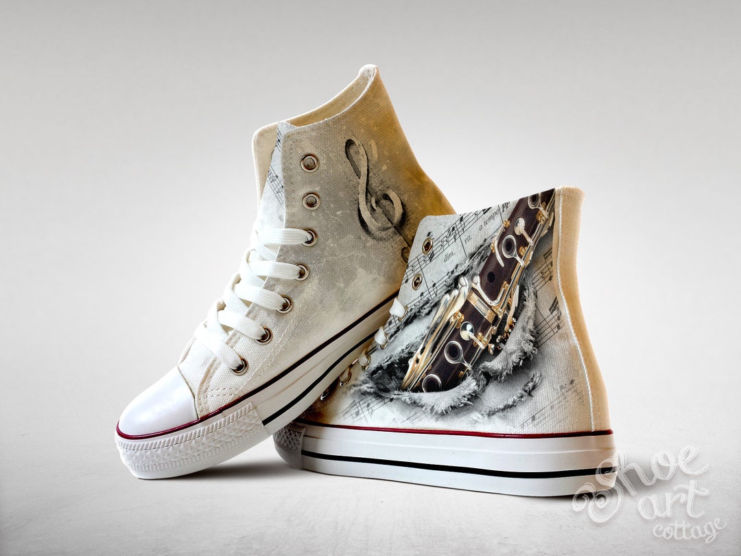 Sheet Music, Clarinet, Treble Clef, Custom Made Shoes - Etsy