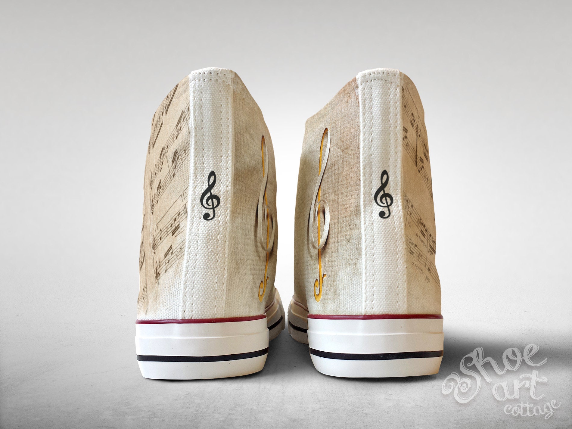 Sheet Music Treble Clef Custom Made Shoes | Etsy