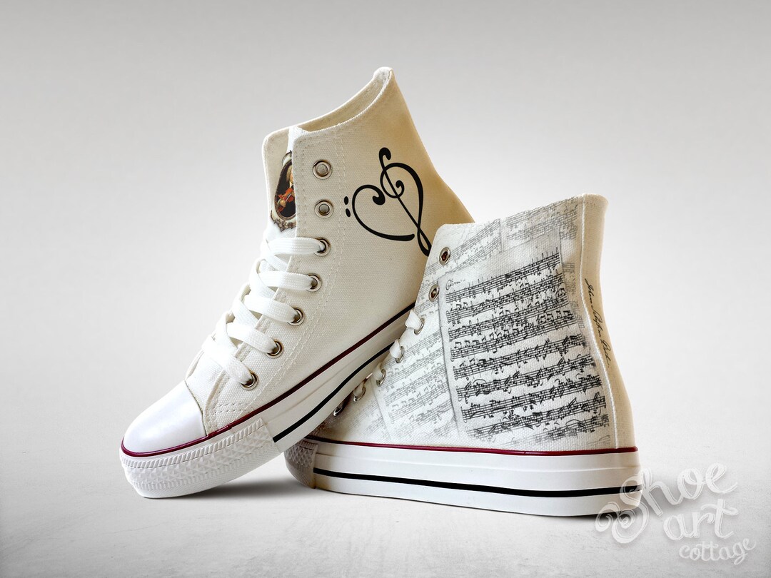 Sheet Music Bach Treble Clef F-clef Custom Made Shoes - Etsy