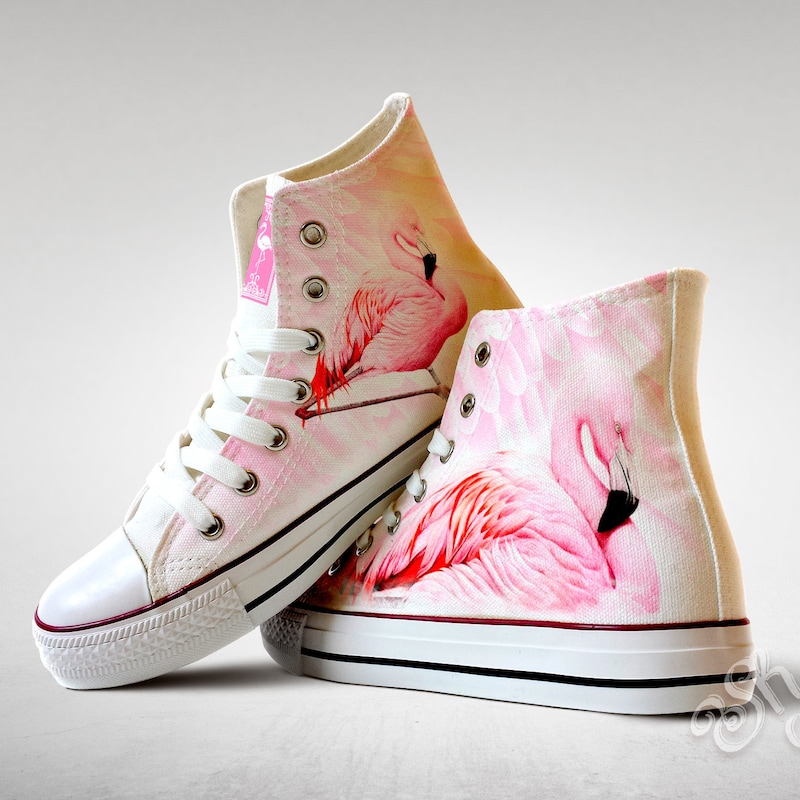 Flamingo Converse - Etsy